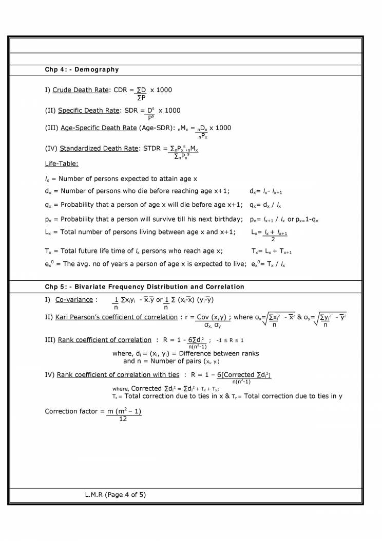 Maths XII Commerce LAST MINUTE REVISION - Notes - LearnPick India