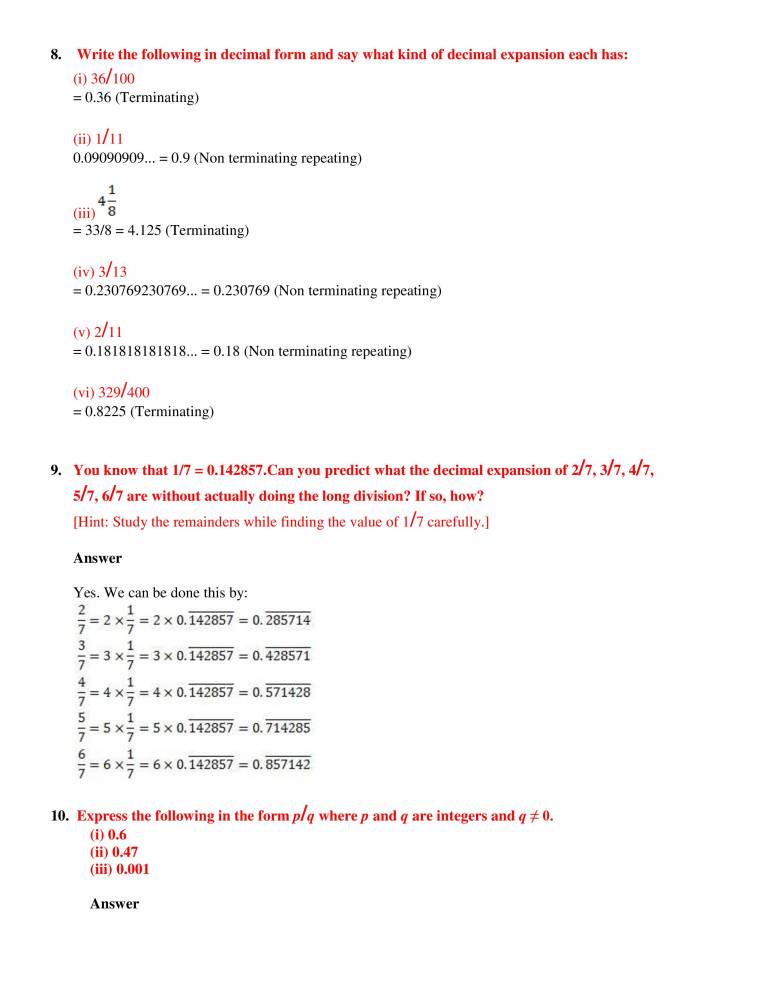 Rational Number - Class 9 - Notes - LearnPick India