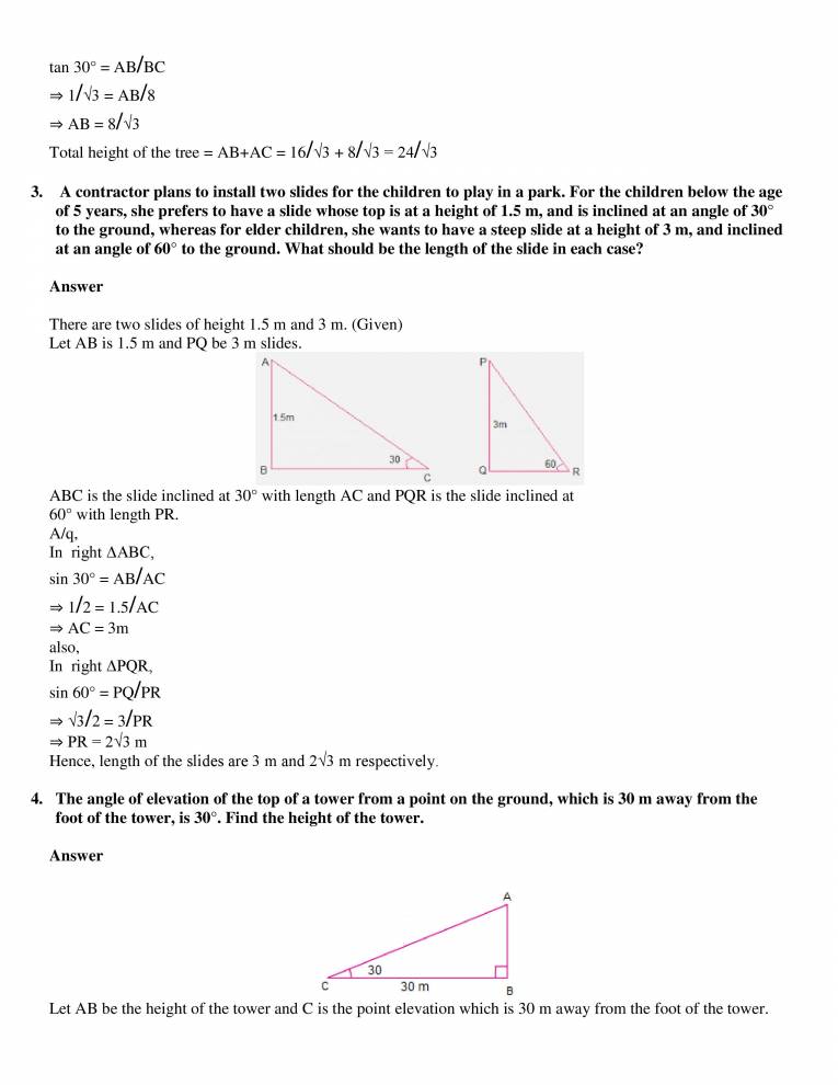 Trigonometry (Cl - 10) - Notes - LearnPick India
