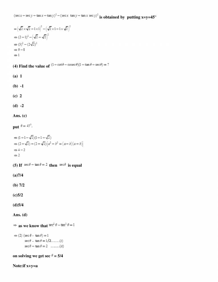 All In One Maths Formula At Your Finger Tips - Notes - LearnPick India