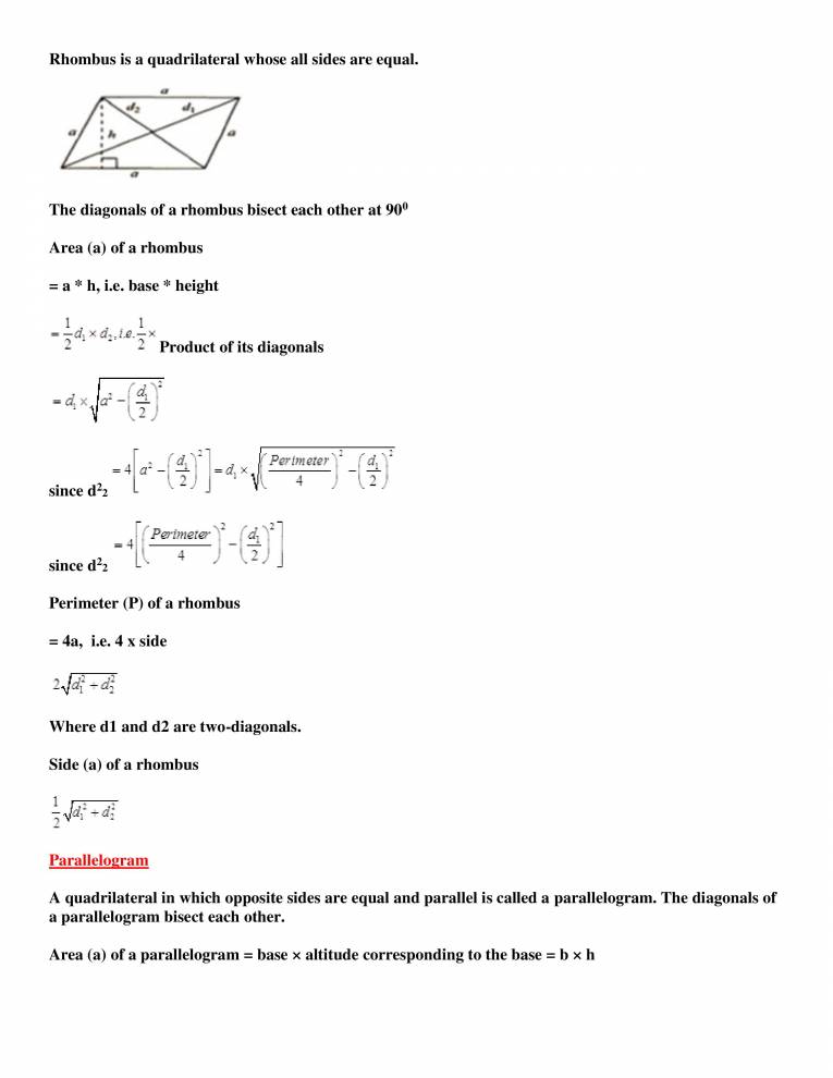 All In One Maths Formula At Your Finger Tips - Notes - LearnPick India