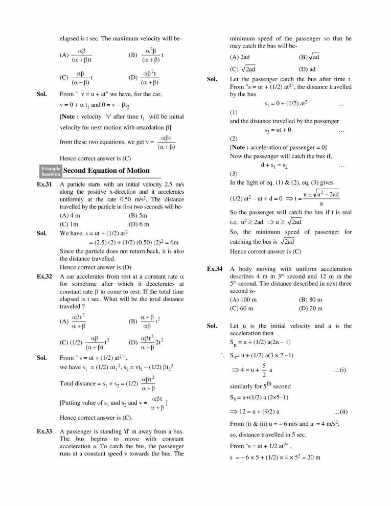 Motion In One Dimension - Notes - LearnPick India