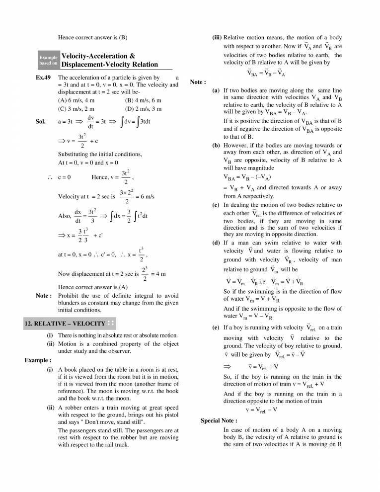 Motion In One Dimension - Notes - LearnPick India