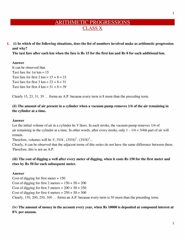 Arithmetic Progression - Notes - LearnPick India