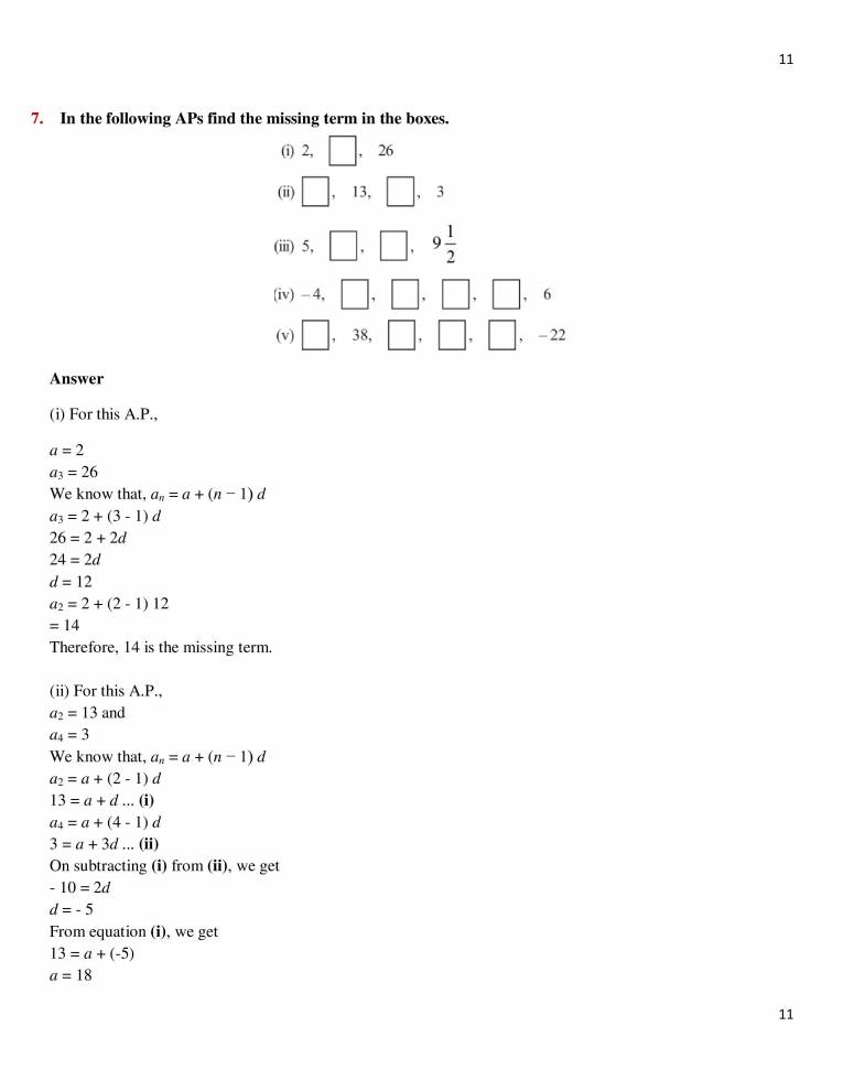 Arithmetic Progression - Notes - LearnPick India