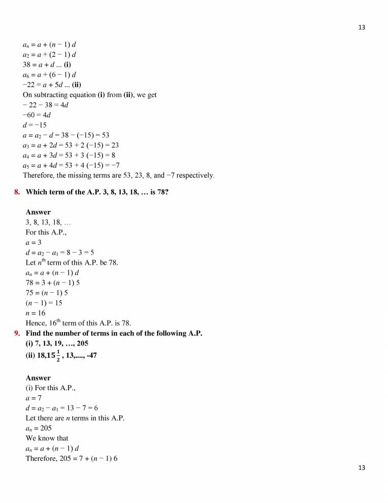 Arithmetic Progression - Notes - LearnPick India