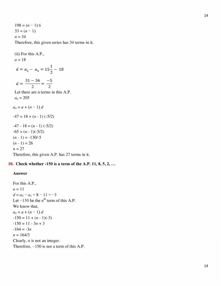 Arithmetic Progression - Notes - LearnPick India