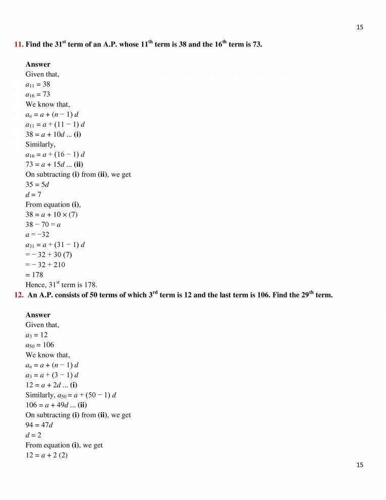 Arithmetic Progression - Notes - LearnPick India
