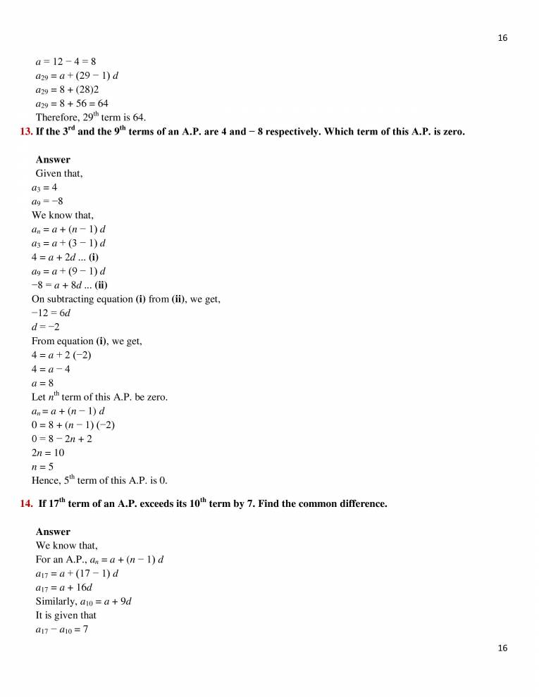 Arithmetic Progression - Notes - LearnPick India