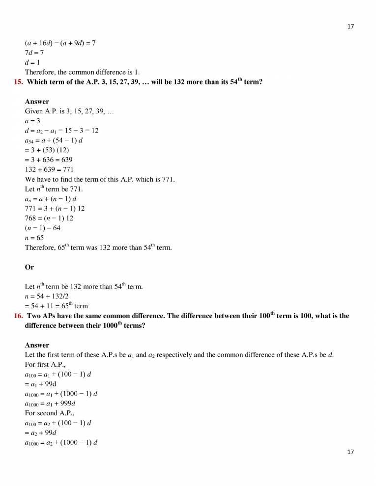 Arithmetic Progression - Notes - LearnPick India