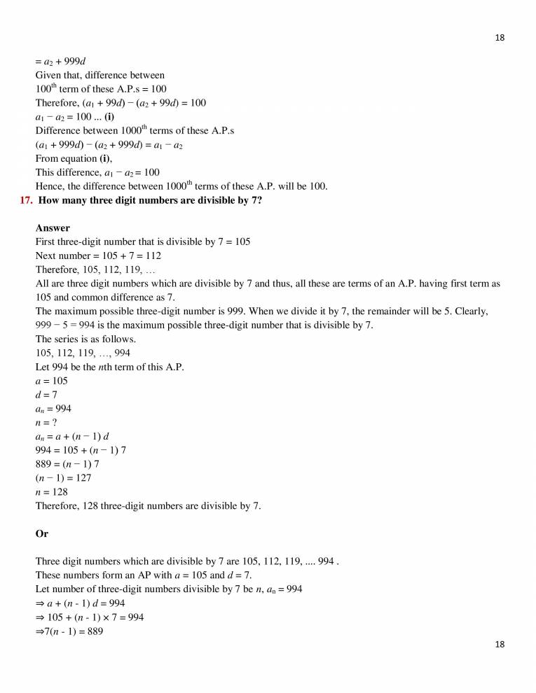 Arithmetic Progression - Notes - LearnPick India