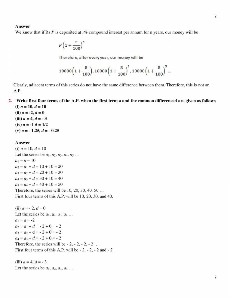 Arithmetic Progression - Notes - LearnPick India