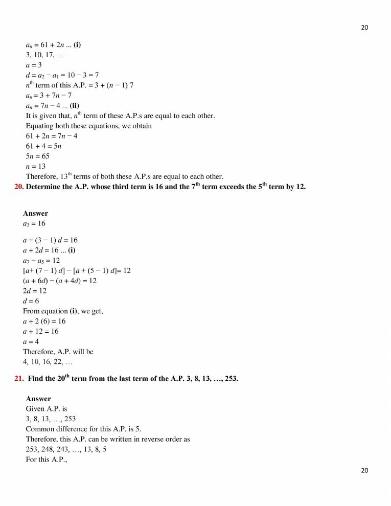 Arithmetic Progression - Notes - LearnPick India