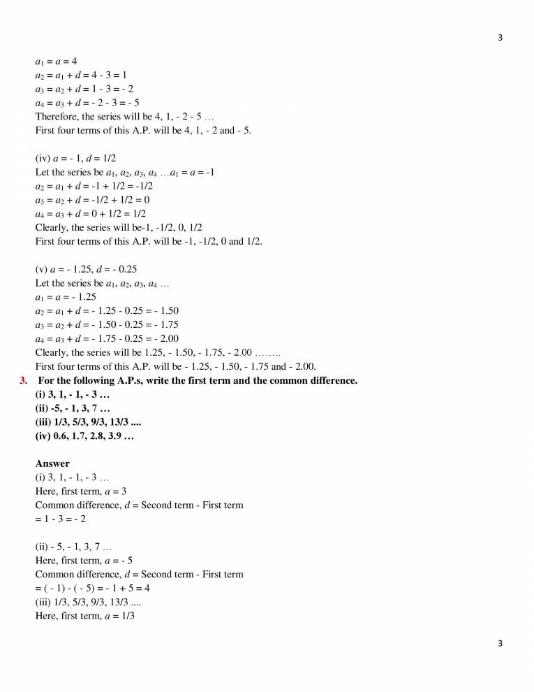 Arithmetic Progression - Notes - LearnPick India