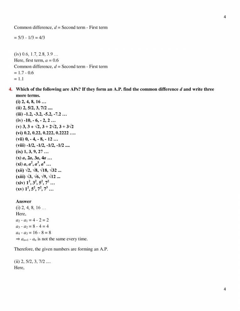Arithmetic Progression - Notes - LearnPick India
