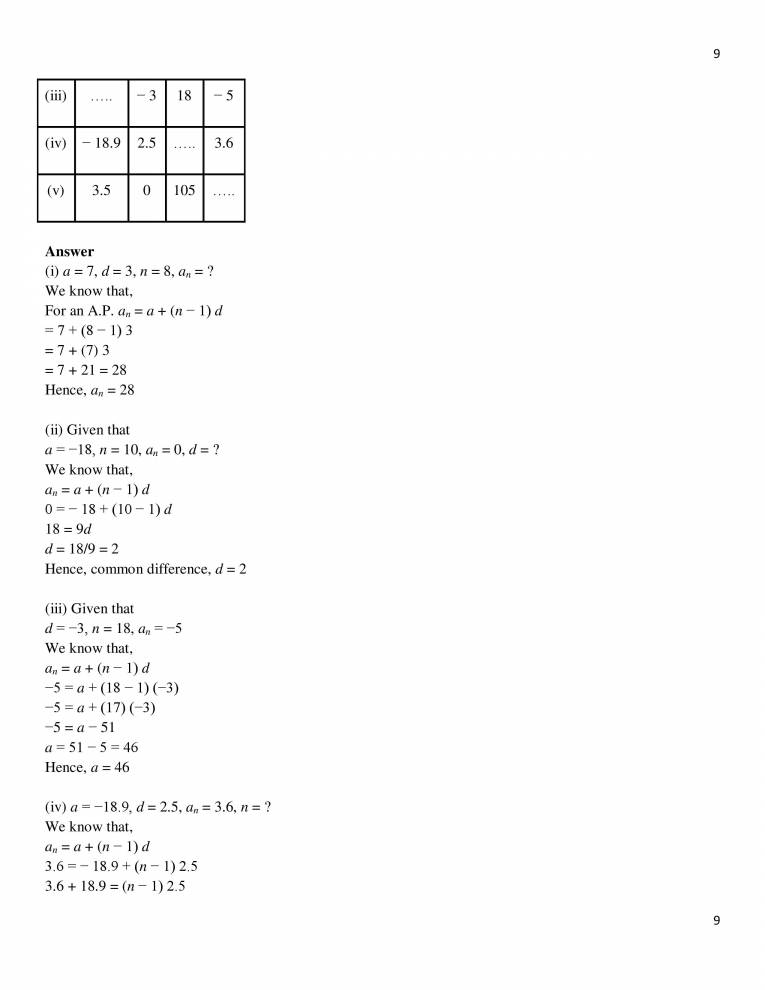 Arithmetic Progression - Notes - LearnPick India