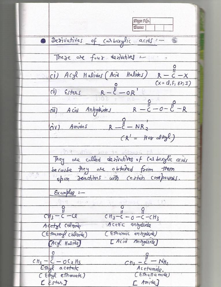 Carboxylic Acids & Derivatives - Notes - LearnPick India