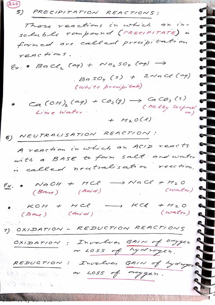 Chemistry: Chemical Equations & Reactions - Notes - LearnPick India
