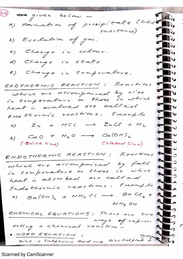 Chemistry: Chemical Equations & Reactions - Notes - LearnPick India