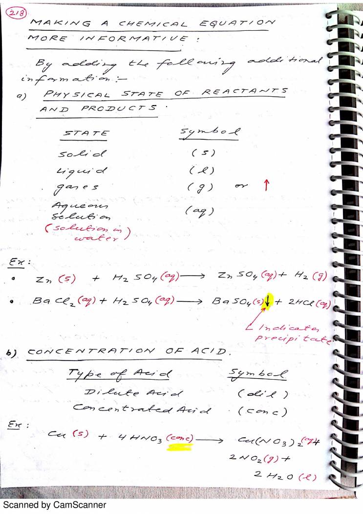 Chemistry: Chemical Equations & Reactions - Notes - LearnPick India