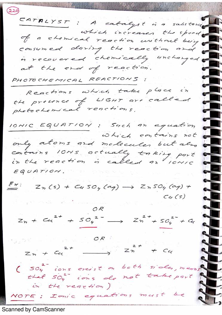 Chemistry: Chemical Equations & Reactions - Notes - LearnPick India