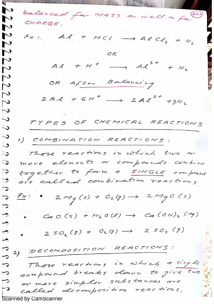 Chemistry: Chemical Equations & Reactions - Notes - LearnPick India