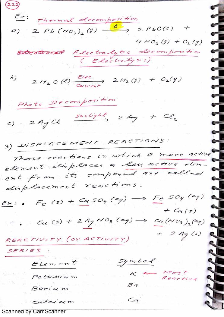 Chemistry: Chemical Equations & Reactions - Notes - LearnPick India