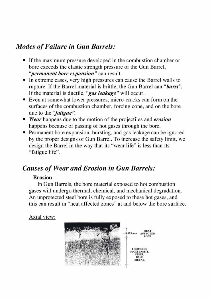Wear & Erosion In Gun Barrels - Notes - LearnPick India