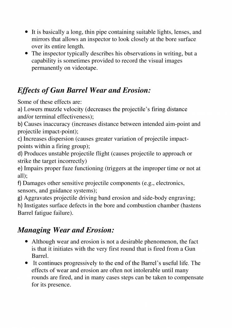 Wear & Erosion In Gun Barrels - Notes - LearnPick India