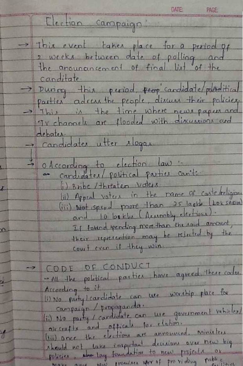 Electoral Politics - Notes - LearnPick India