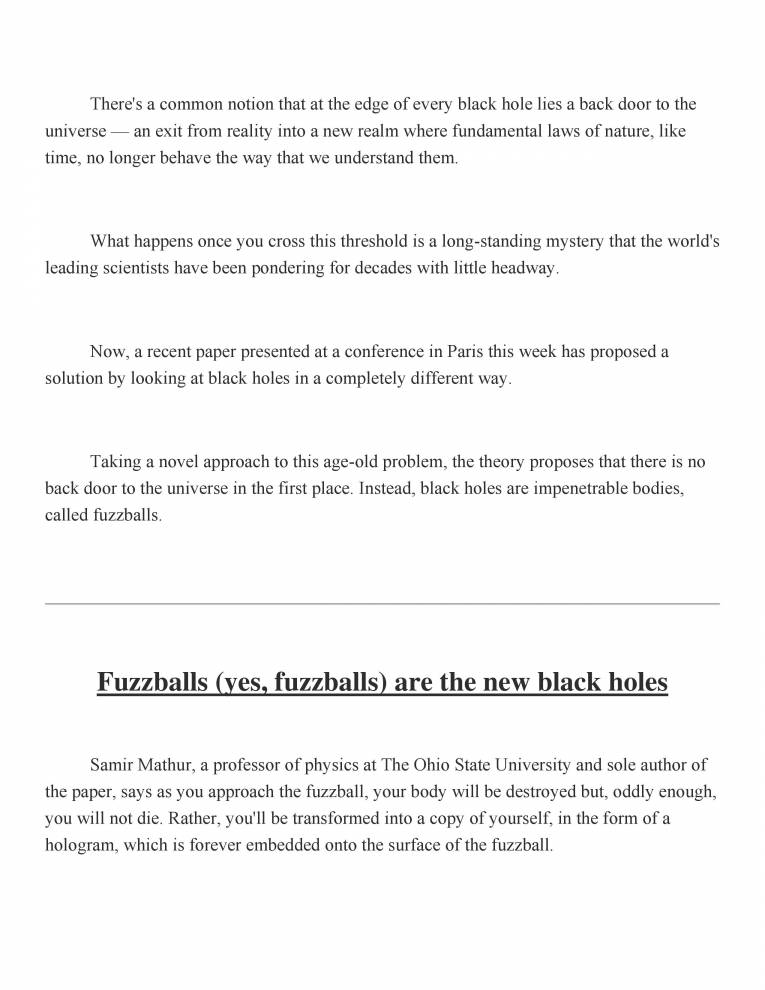 Inside Of A Black Hole - Notes - LearnPick India