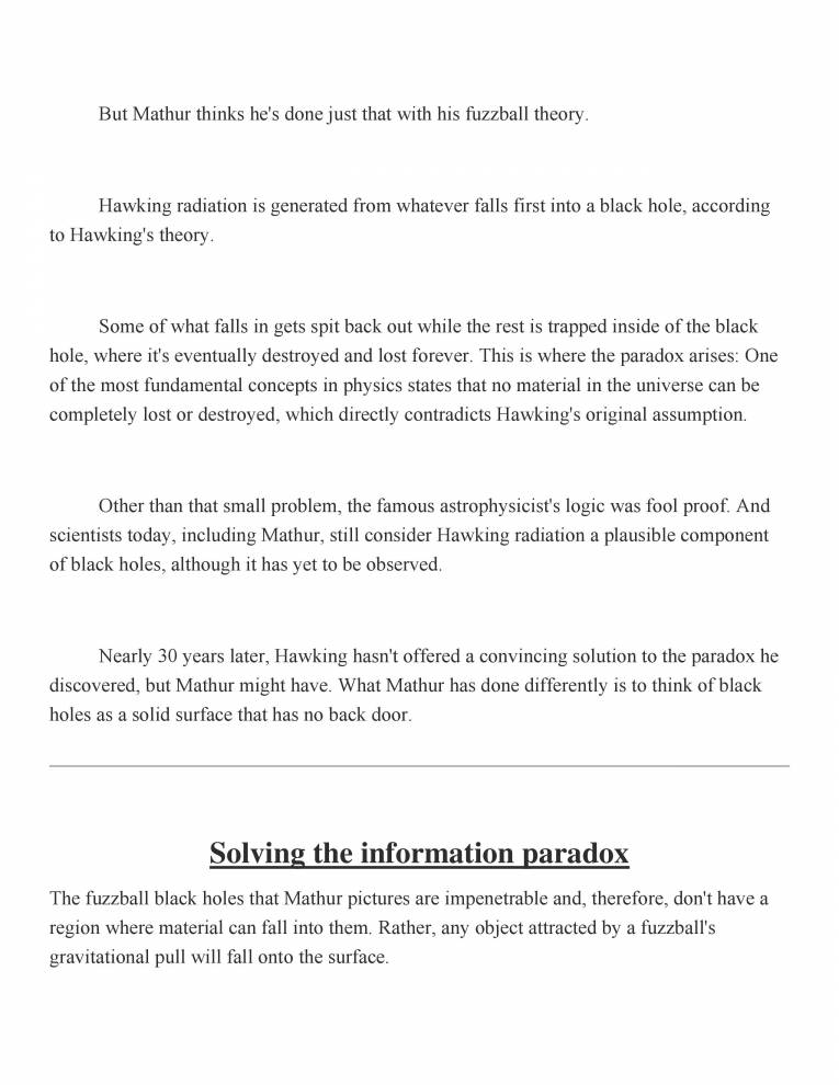 Inside Of A Black Hole - Notes - LearnPick India