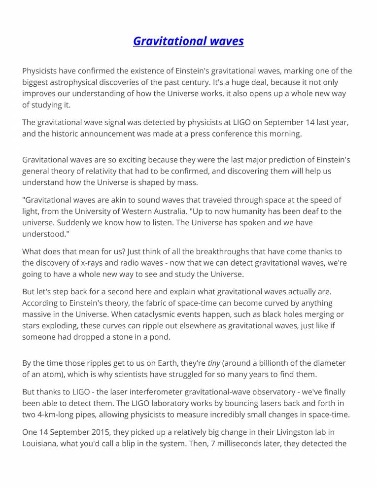 Gravitational Waves - Notes - LearnPick India