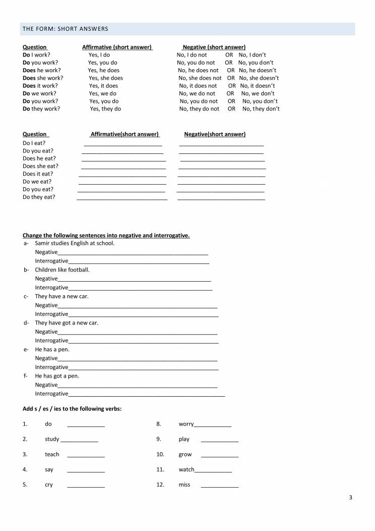 Simple Present Tense - Notes - LearnPick India