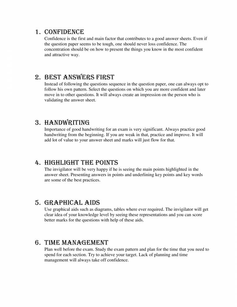 Way Of Writing Exams - Notes - LearnPick India