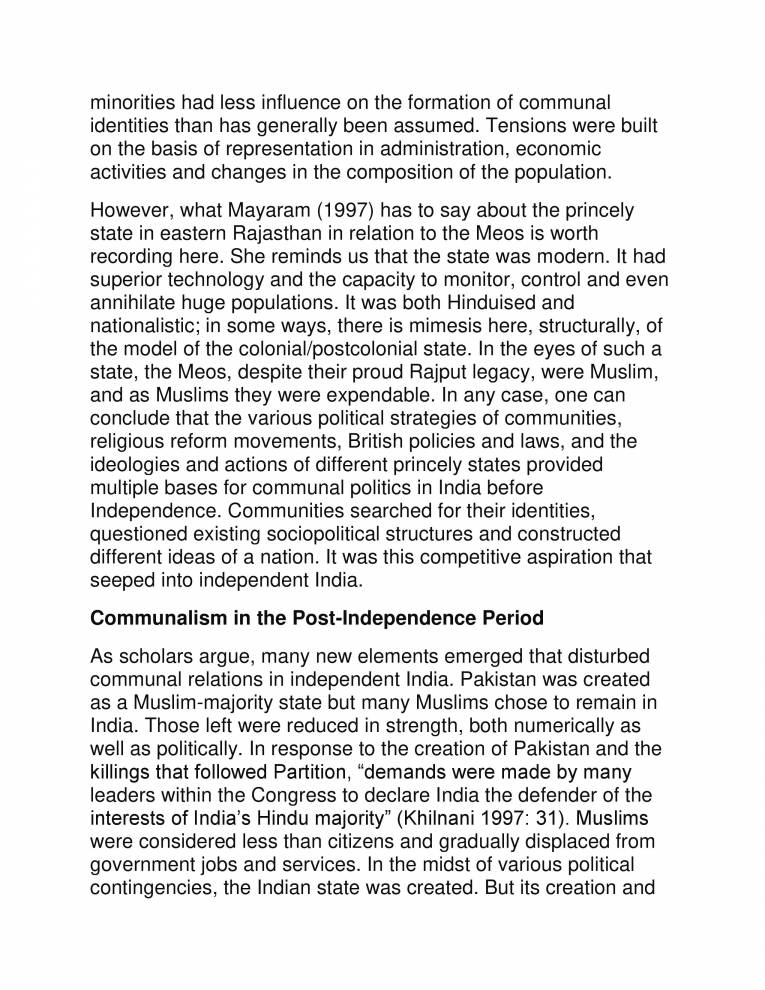 Communalism - Notes - LearnPick India