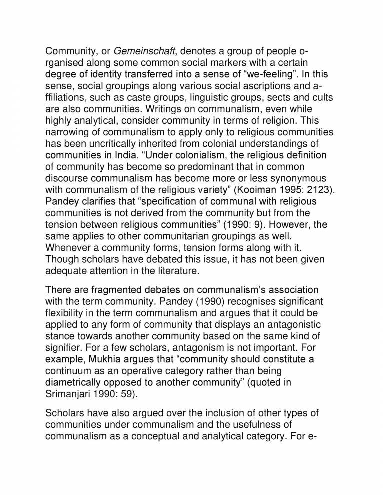 Communalism - Notes - LearnPick India
