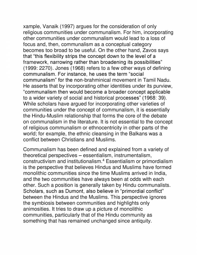 Communalism - Notes - LearnPick India