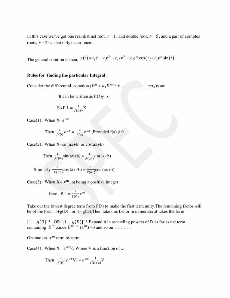 Simple And Esy Notes On Maths And IC Engine - Notes - LearnPick India