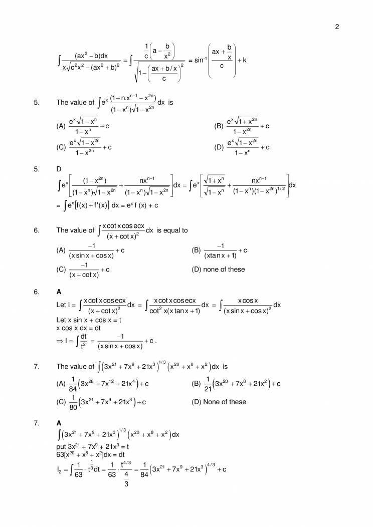 Indefinite Integration(IIT-JEE) - Notes - LearnPick India
