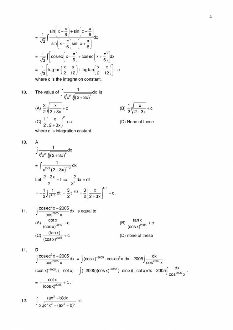 Indefinite Integration(IIT-JEE) - Notes - LearnPick India