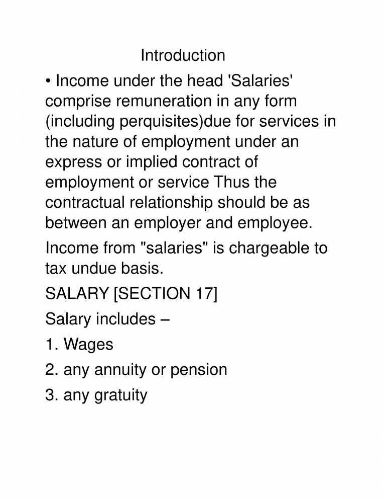 Salary( Income Tax) Notes - Notes - LearnPick India