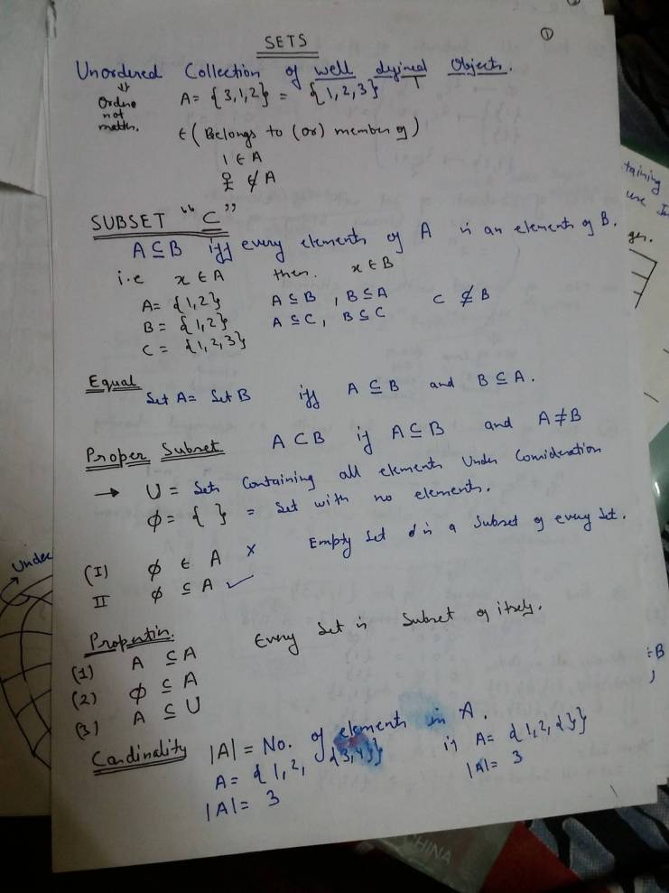 Sets Theory - Notes - LearnPick India