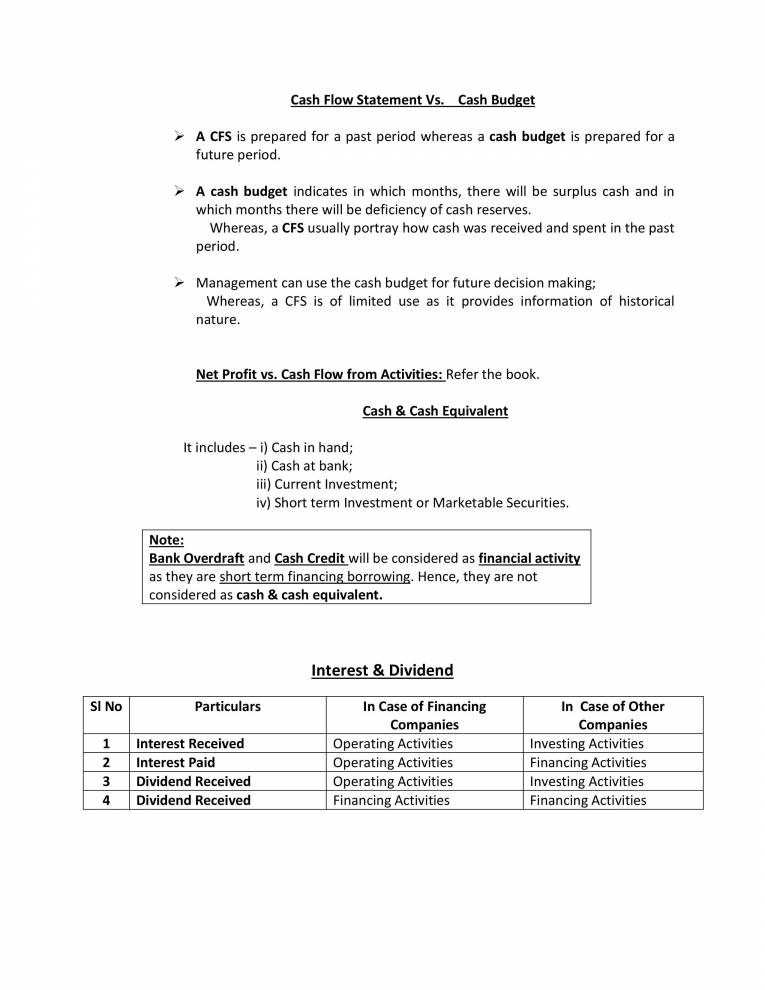 Cash Flow Statement - Notes - LearnPick India