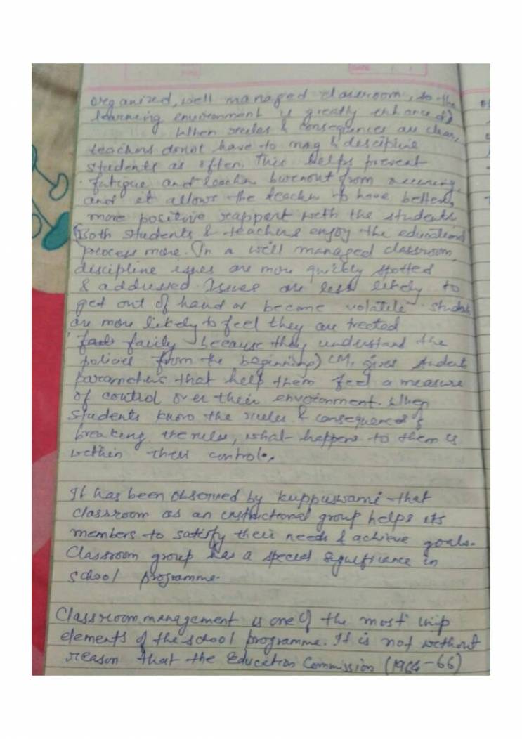 B. Ed Notes On Class Room Management - Notes - LearnPick India