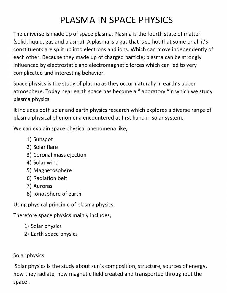 Plasma Space Physics - Notes - LearnPick India