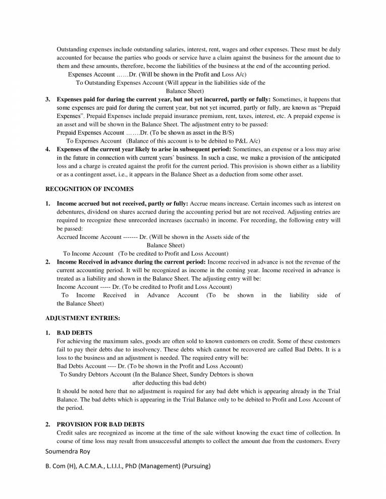 Basics Of Accounting - Notes - LearnPick India