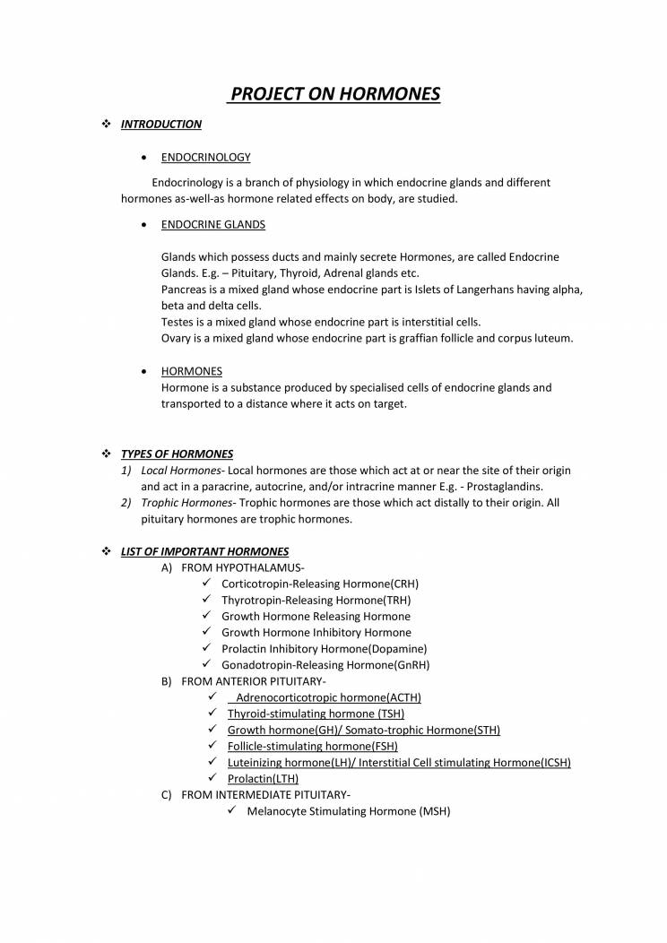 Hormones - Notes - LearnPick India