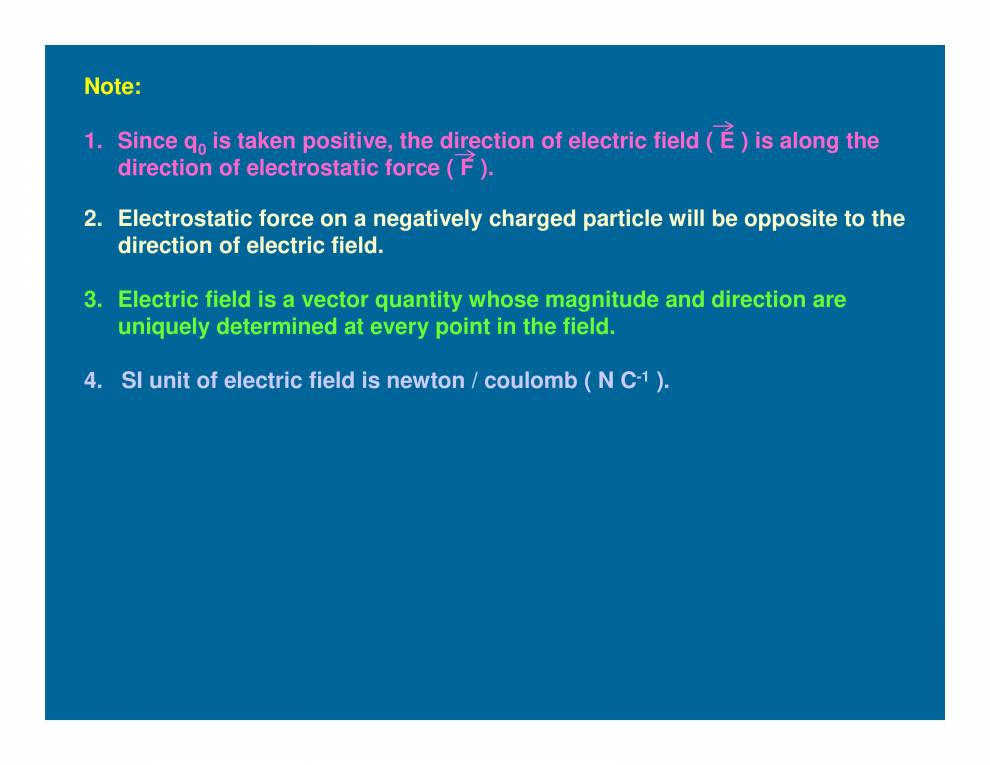 Physics : Electrostatics : Class 12th - Notes - LearnPick India
