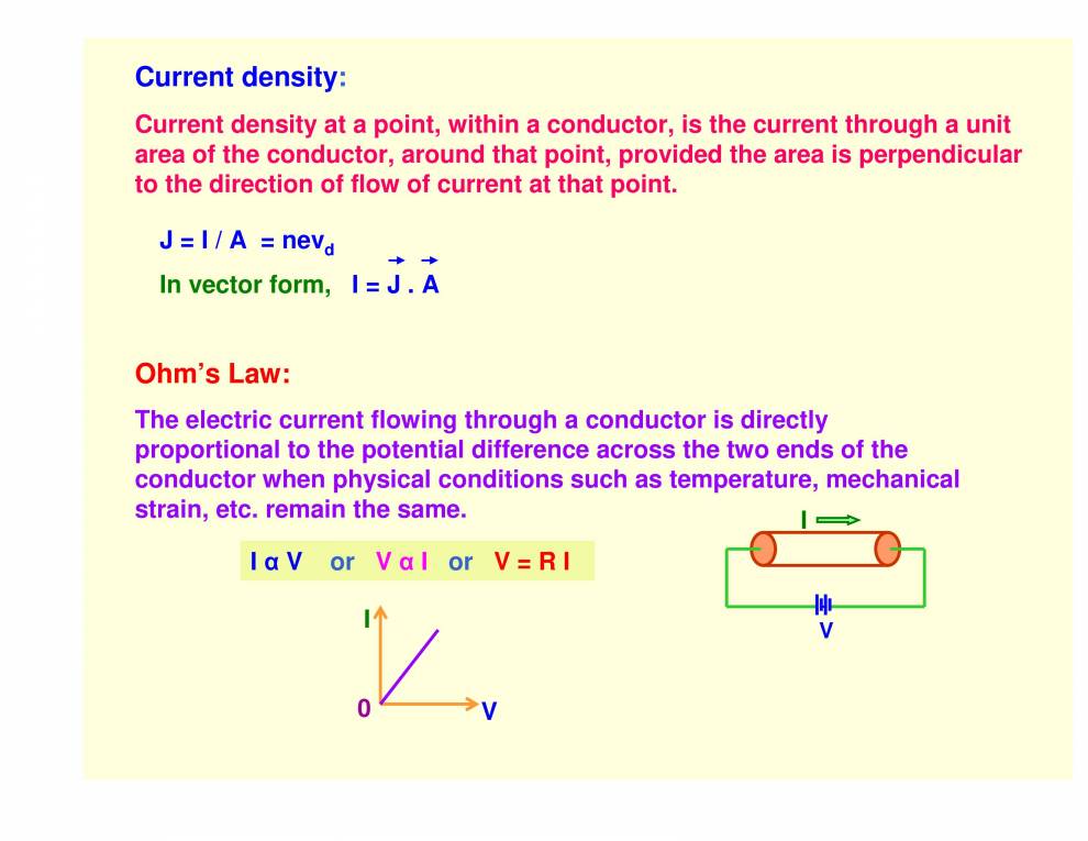 Physics : Class 12th : Current Electricity Notes - Notes - LearnPick India